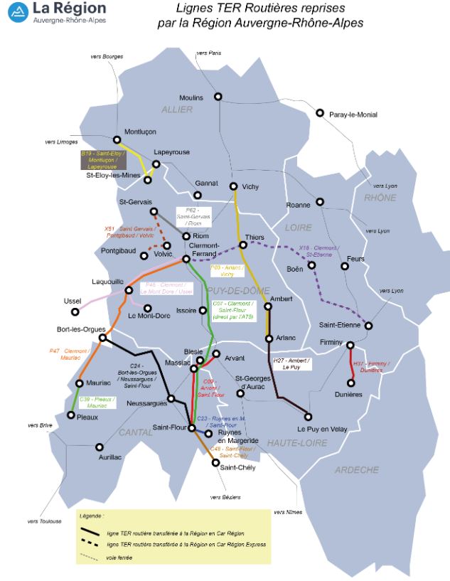 Mobilité : La Région Auvergne-Rhône-Alpes reprend les lignes TER routières